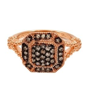 Savvy Cie | Jewelry | Savvy Cie Rose Champagne Pave Diamond Rings ...